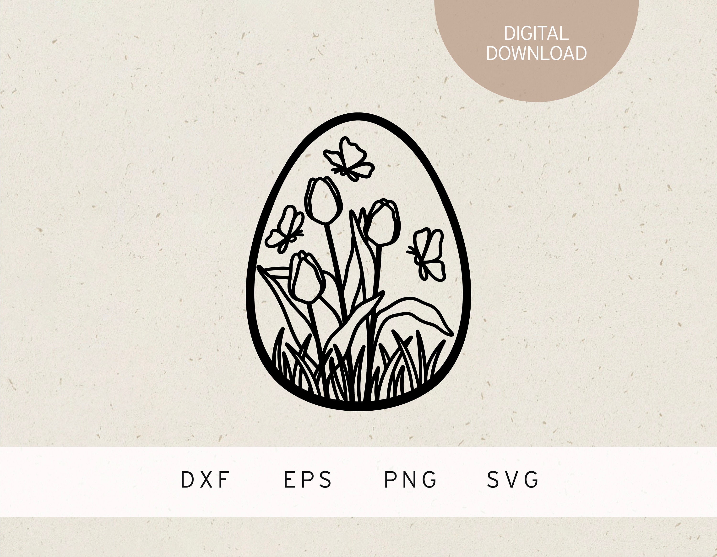 Plotter File Easter Egg SVG DXF PNG Eps Hello - Etsy