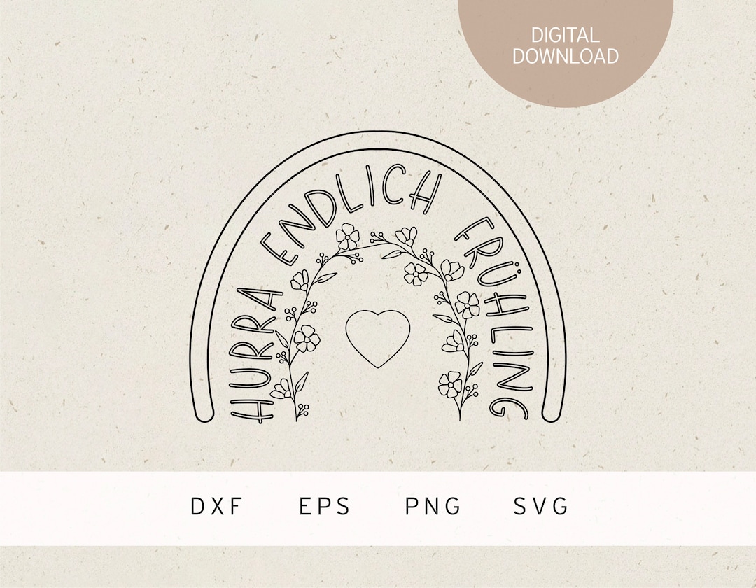 Plotter File Hurra Endlich Frühling SVG DXF PNG Eps Spring Time Sayings ...