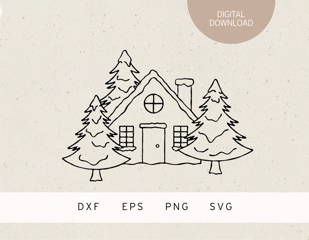 Plotter File | Winter House | SVG | DXF | PNG | Eps | Winter ...