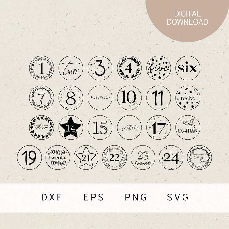 Calendar Numbers - Etsy