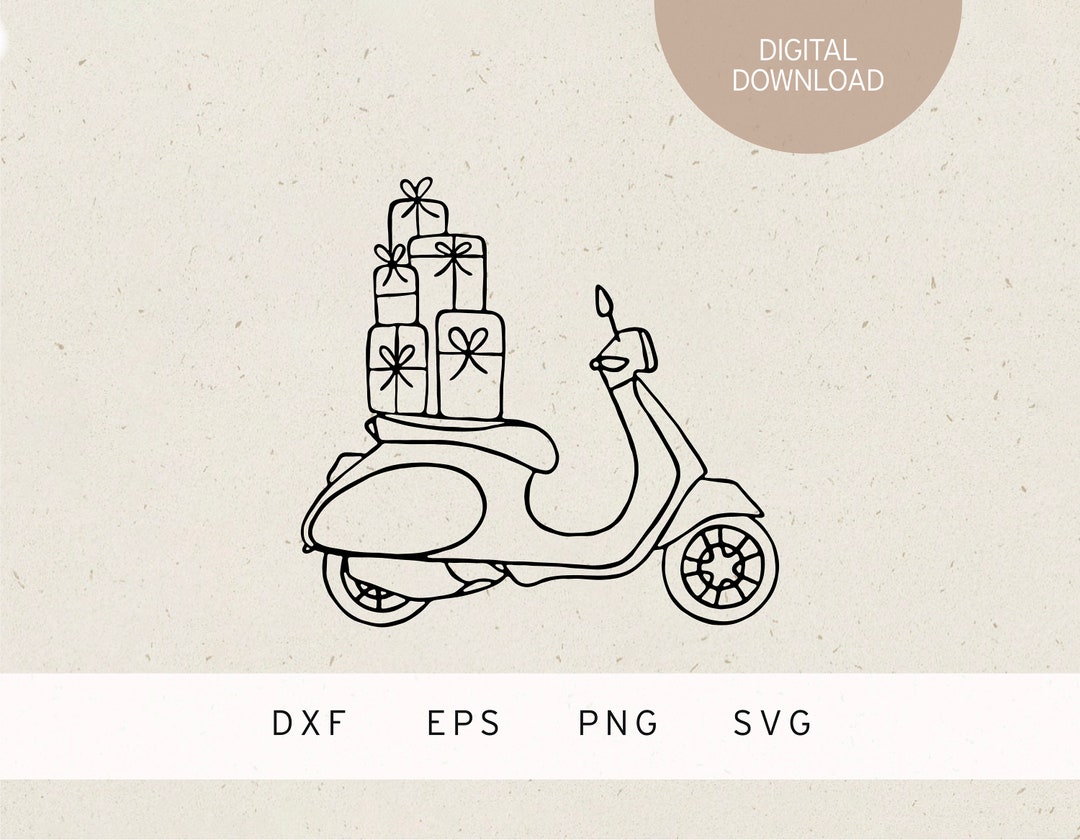 Plotter File Vespa Christmas Gifts SVG DXF PNG Ai Eps Winter Presents ...