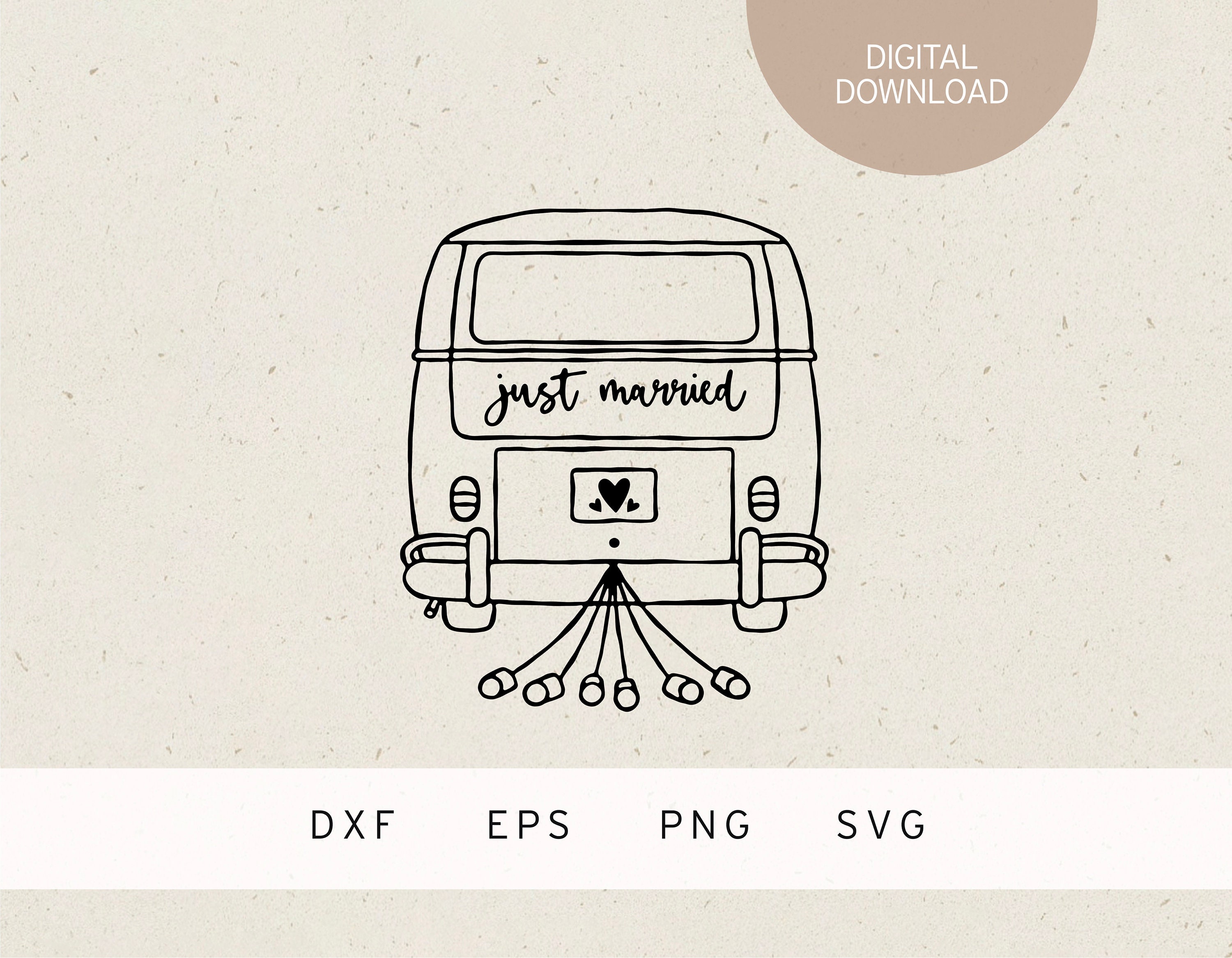 Plotter File Bulli Just Married SVG DXF PNG Eps - Etsy Australia