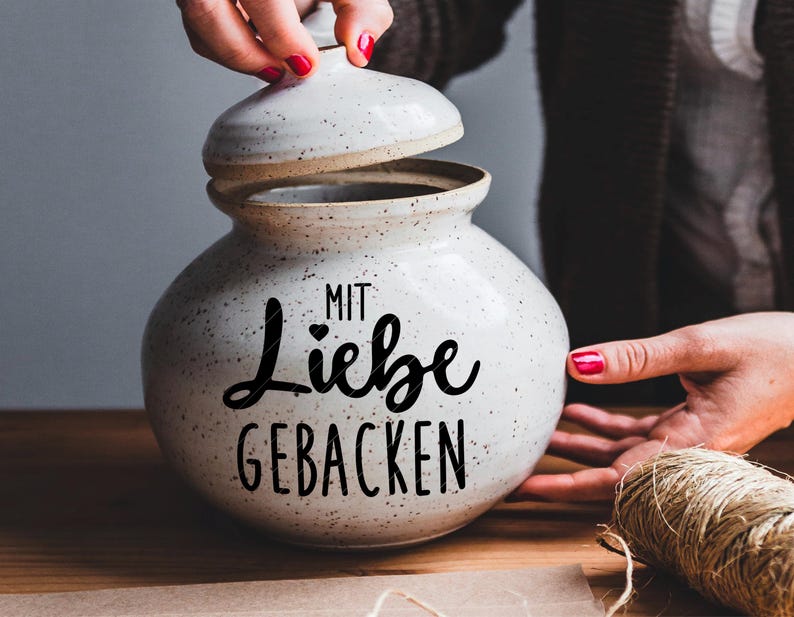 Plotterdatei | mit Liebe gebacken | SVG | DXF | PNG | Eps | Küche | Backen | Essen | Genuss ...