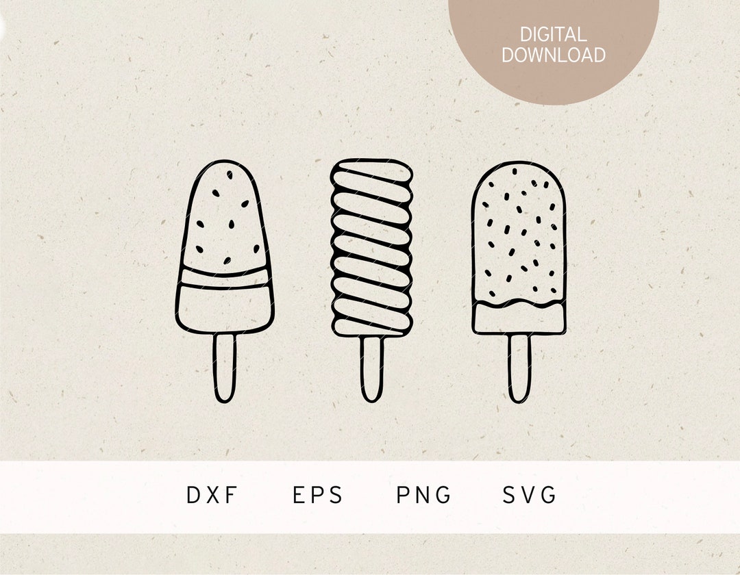Plotter File | 3 Popsicles | SVG | DXF | PNG | Eps | Travel | Summer ...