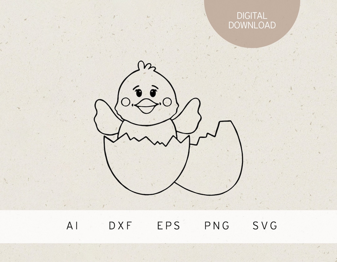 Plotter File Chick Easter Egg SVG DXF PNG Ai Eps - Etsy