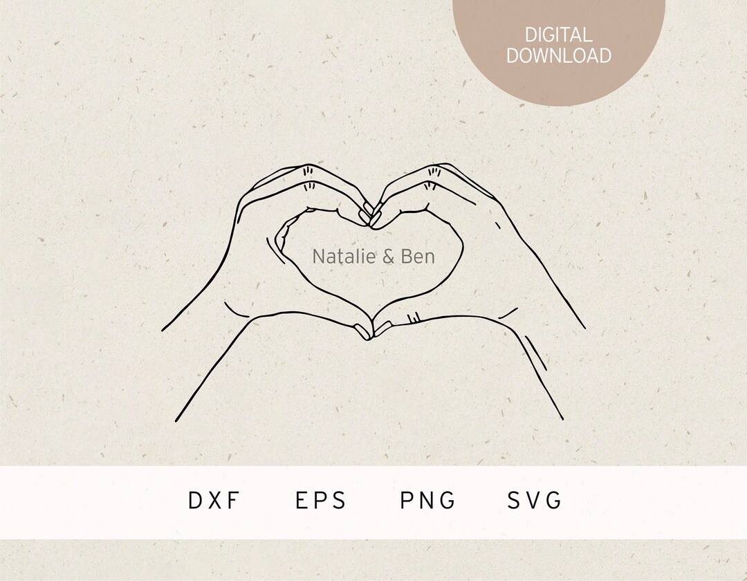 Plotter File | Heart Hands | SVG | DXF | PNG | Eps | Valentine's Day ...