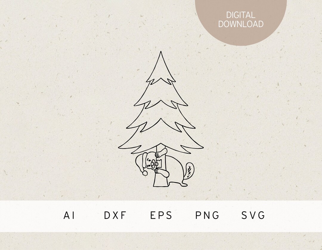 Plotterdatei Biber Tannenbaum SVG DXF PNG Ai Eps - Etsy.de