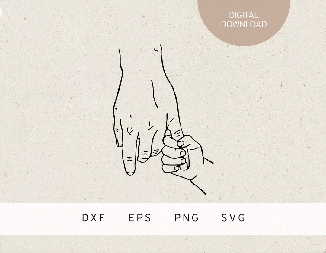 Plotter File | Baby Hand and Parent Hand | SVG | DXF | PNG | Eps ...