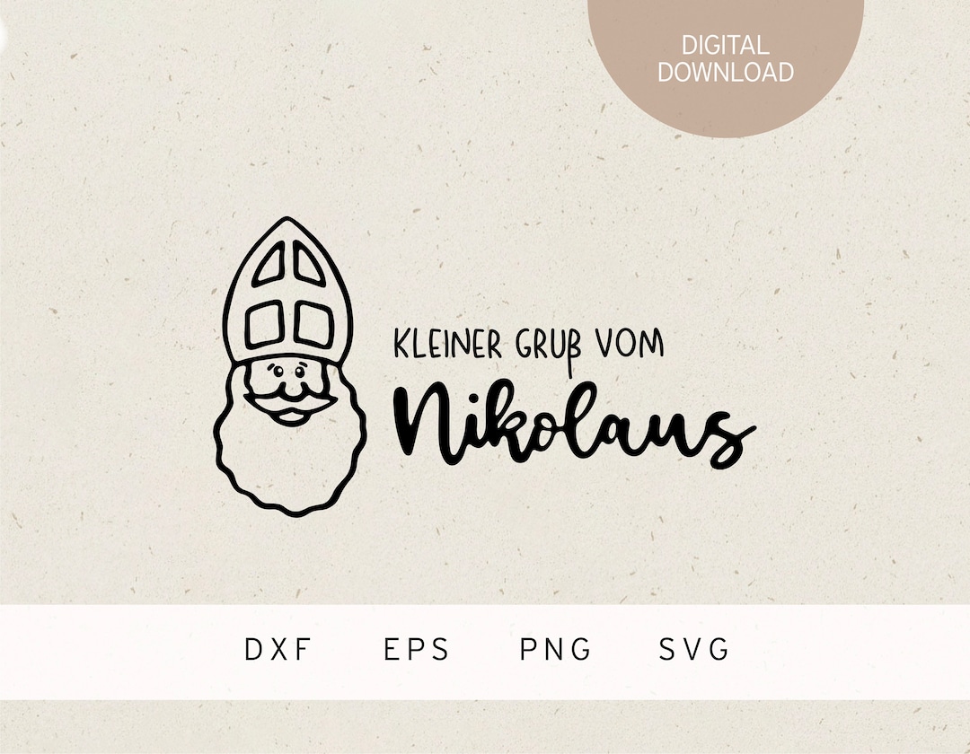 Plotterdatei | kleiner Gruß vom Nikolaus | SVG | DXF | PNG | Eps | Tannenbaum | Schnee | Winter ...