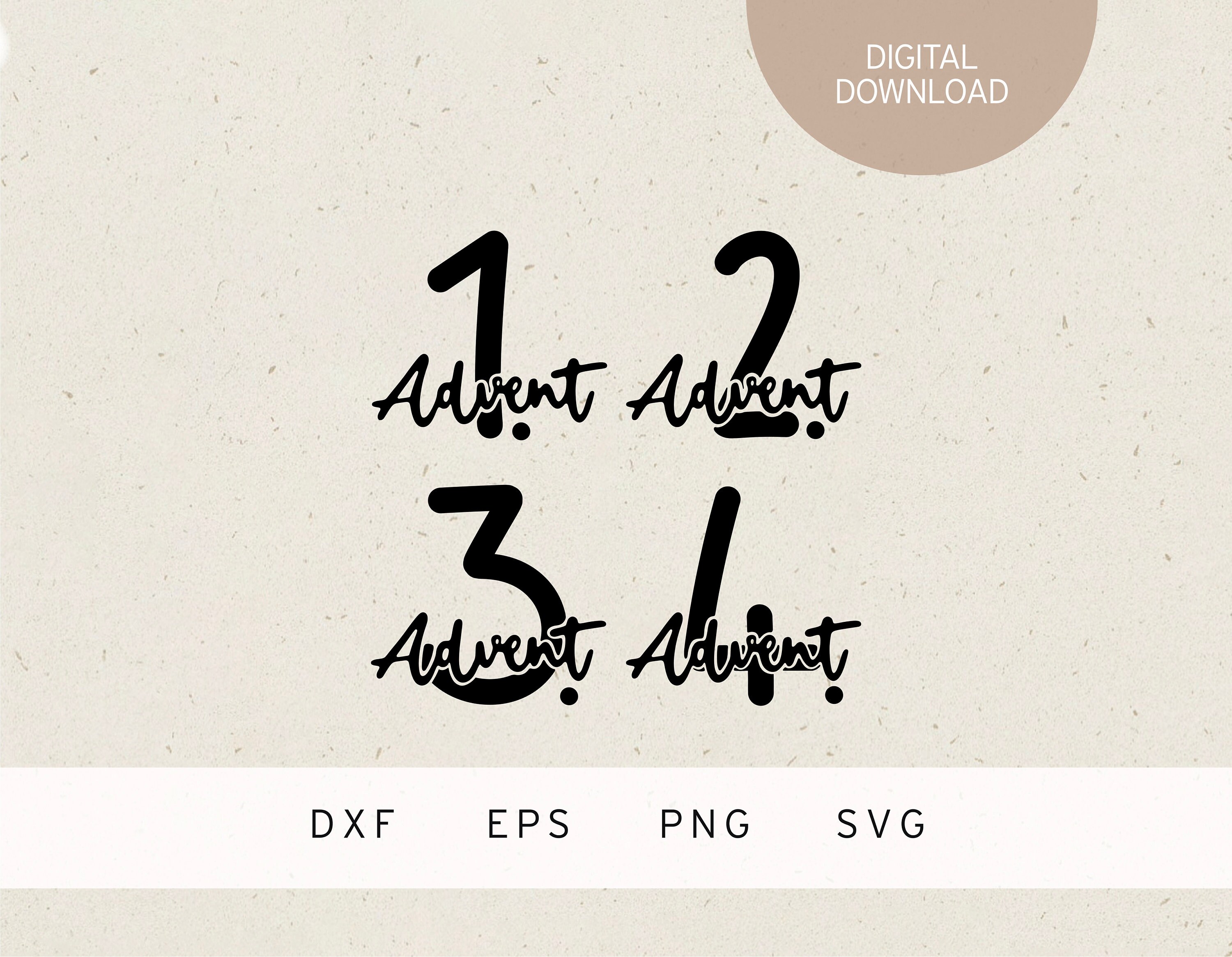 Plotter File 1. 2. 3 4. Advent SVG DXF PNG Ai Eps - Etsy