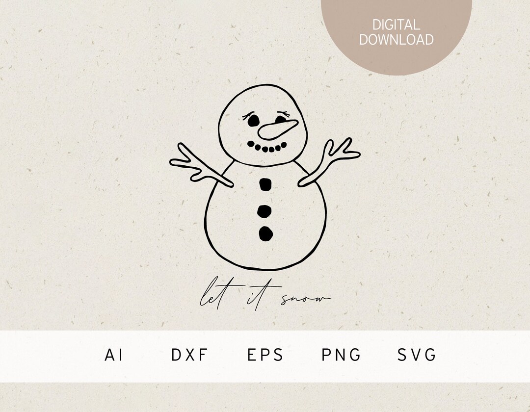 Plotter File Snowman SVG DXF PNG Ai Eps - Etsy