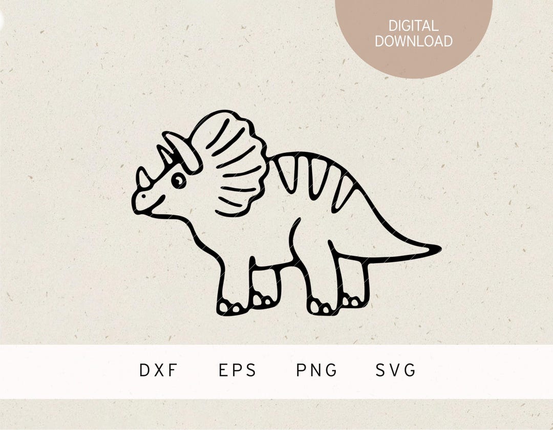 Plotter File | Triceratops | SVG | DXF | PNG | Eps | Dinosaur | Dino ...