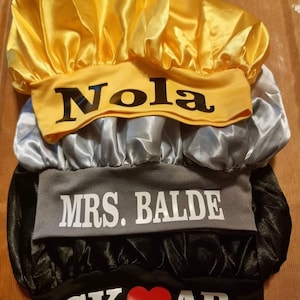 Personalized Satin Sleep Bonnet: Silk Feel Hair Cap, Custom Name - Etsy