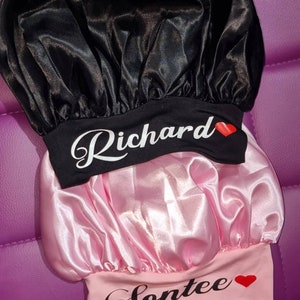 Personalized Satin Sleep Bonnet: Silk Feel Hair Cap, Custom Name - Etsy