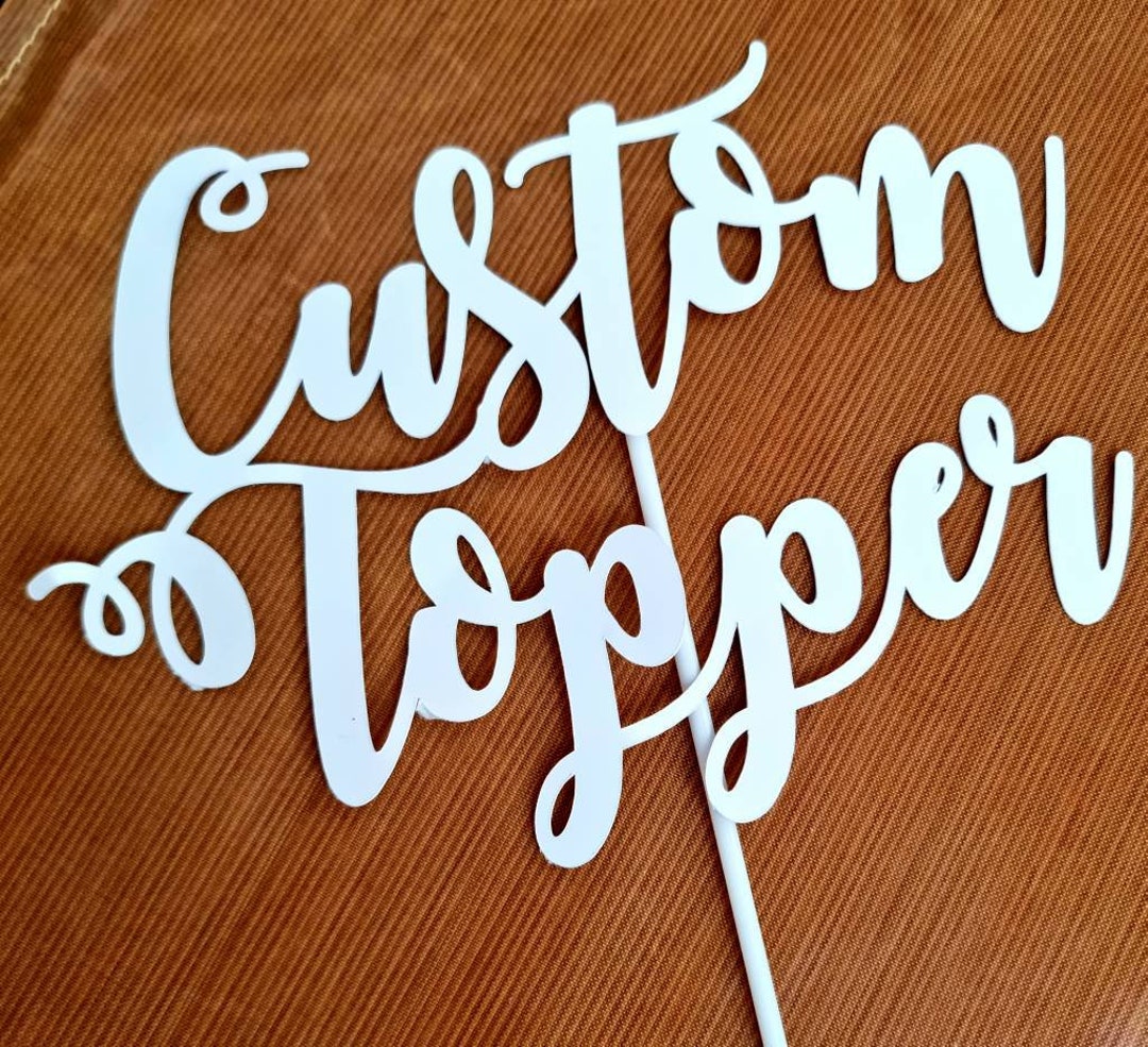 Personalized Glitter Card Cake Topper: Birthday, Wedding, Christening ...