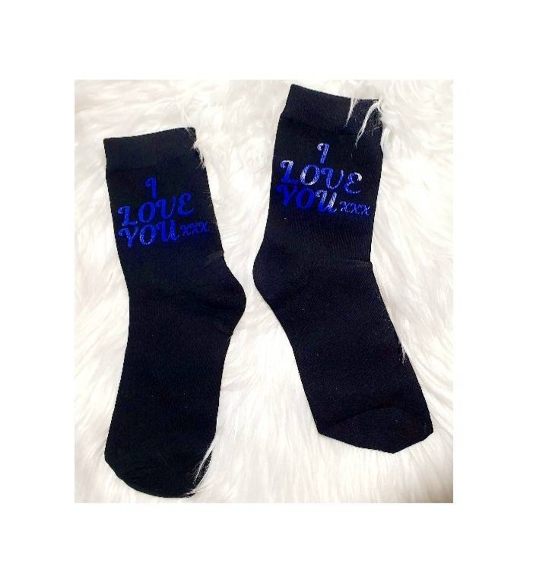 Personalized 'I Love You' Socks: Custom Text Novelty Gift - Etsy