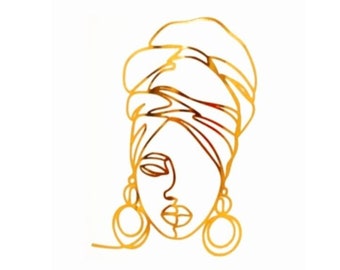 Line Art Lady Mirror Card Cake Charm, Line Art Face Silhouette Cake Charm Cake Topper Decor - Etsy