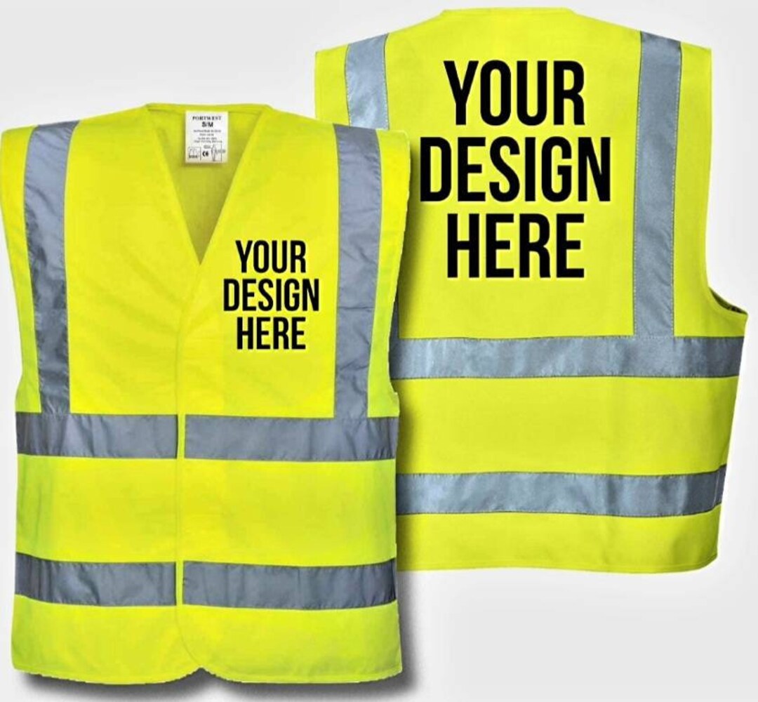 Personalized Hi Vis Safety Vest: Reflective Workwear With Custom Text ...
