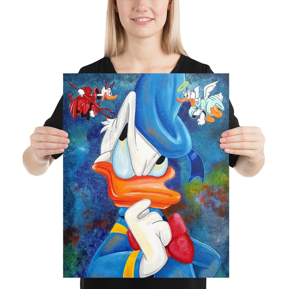 Donald Duck, Angel and Devil. (print) - Etsy