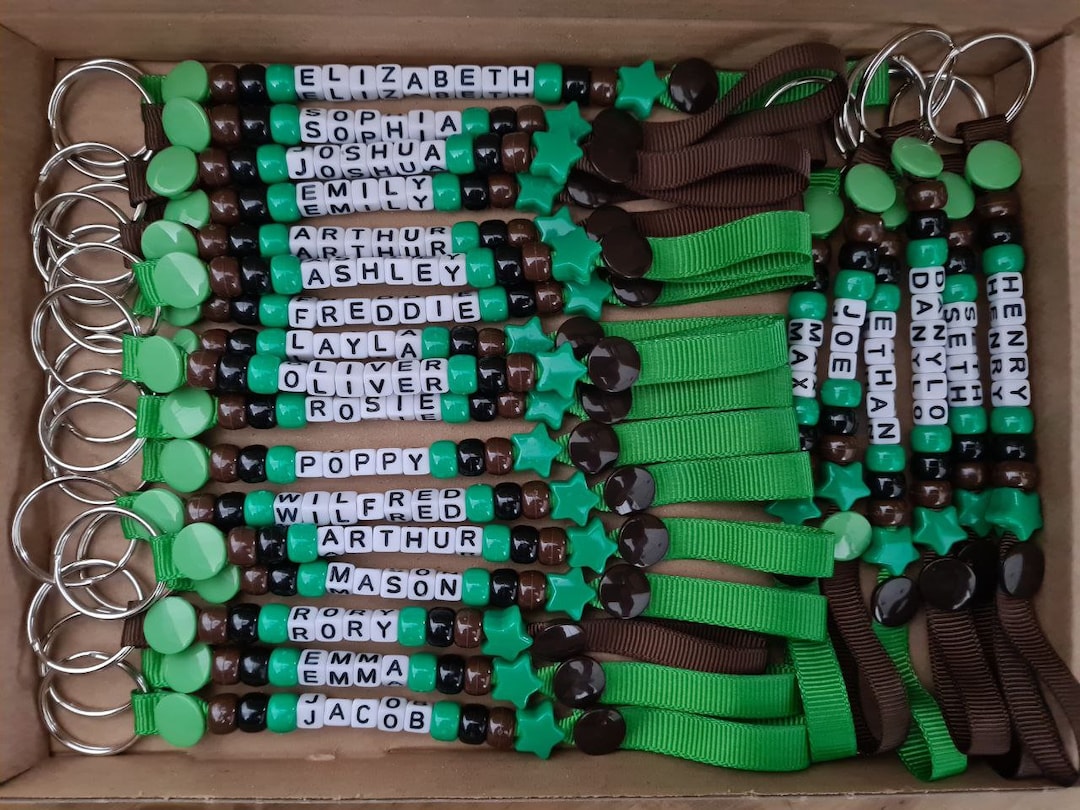 Personalised Minecraft Themed Beaded Keyring Keychain Party Bags Filled ...