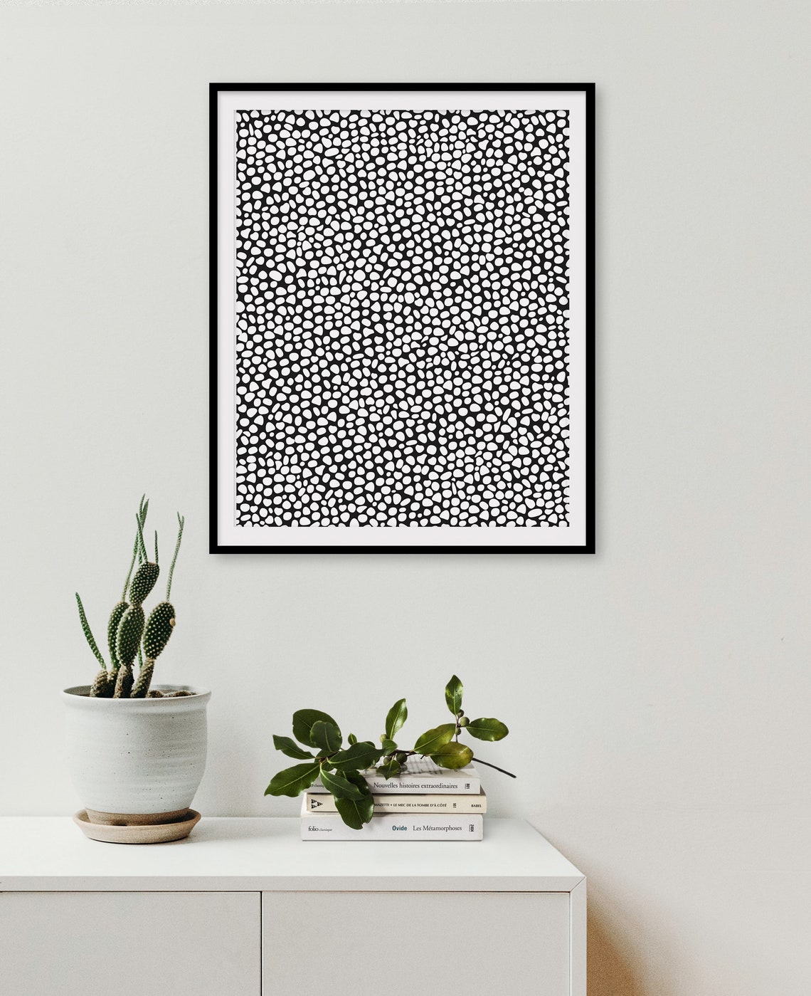 Black and White Dalmatian Dots Animal Print, Modern Digital Art Poster ...