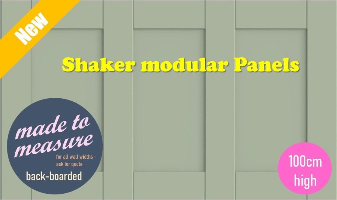 Modular Half Wall Panelling Easy Fit Chamfered Rectangular Shaker Style ...