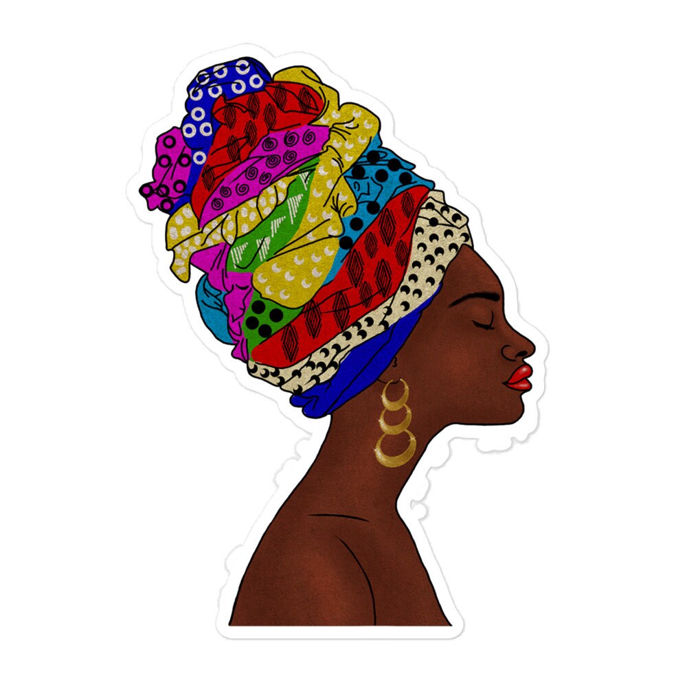 Afro Woman Sticke, African Pattern, Love Africa Bubble-free Stickers - Etsy