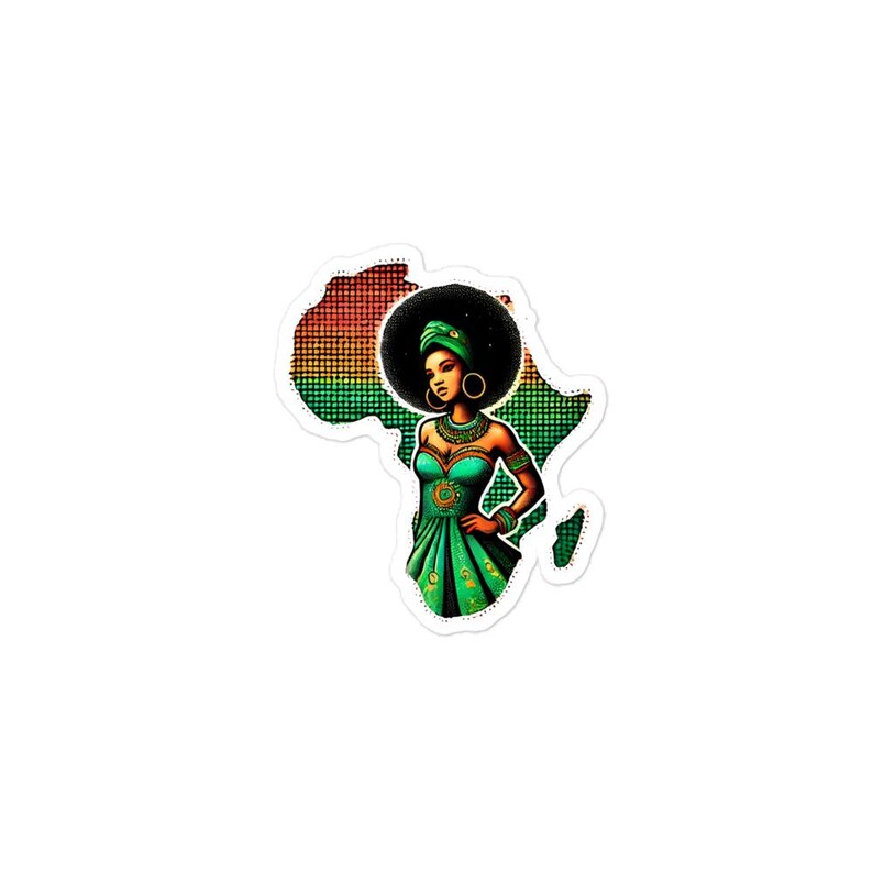 Africa Map Sticker, African Woman Bubble-free Stickers - Etsy