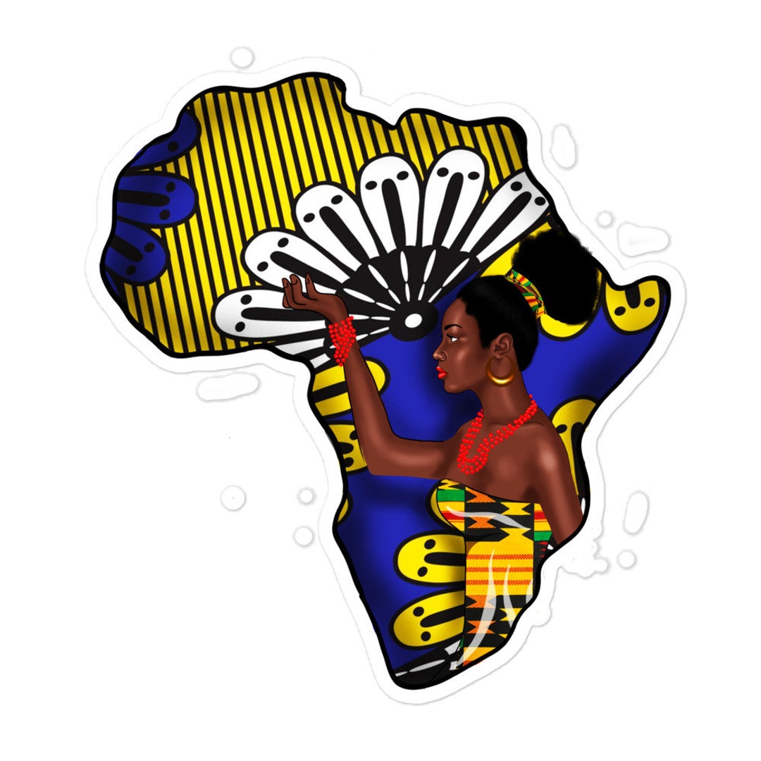 Africa Map Sticker African Woman Black History Bubble-free - Etsy