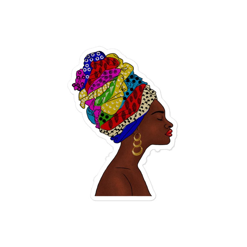 Afro Woman Sticke, African Pattern, Love Africa Bubble-free Stickers - Etsy