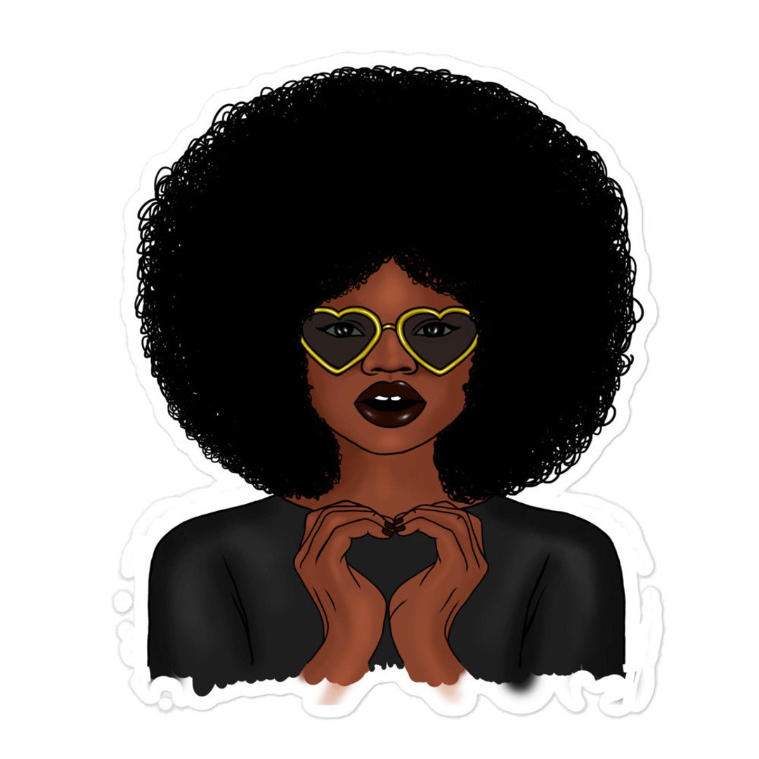 Afro Woman Love Sticker, African Pride, Love Africa, Melanin Bubble ...