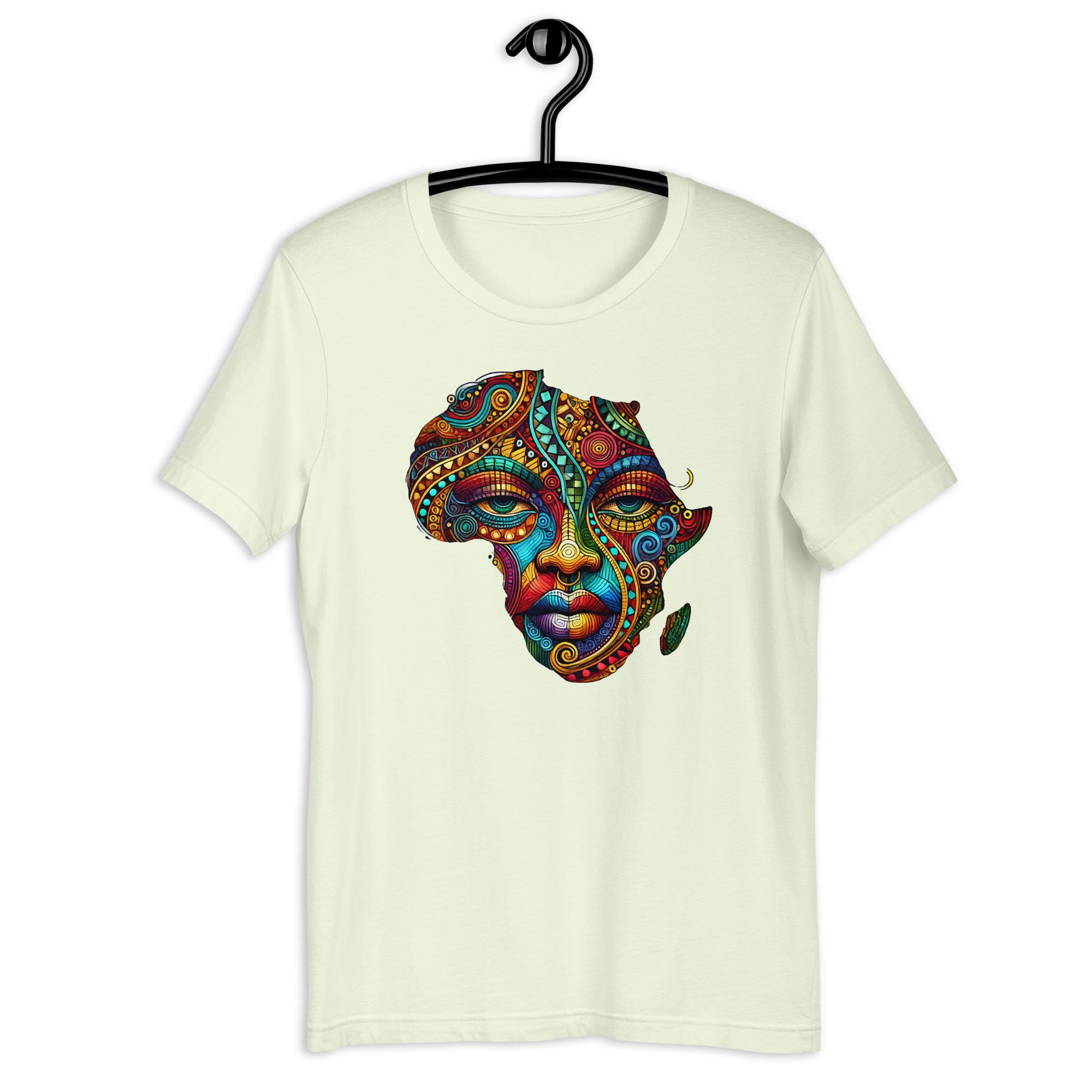 Colorful Africa Map With Face, African Style Unisex T-shirt - Etsy