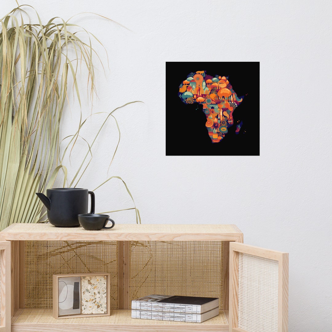Africa Map Poster, African Style Poster - Etsy