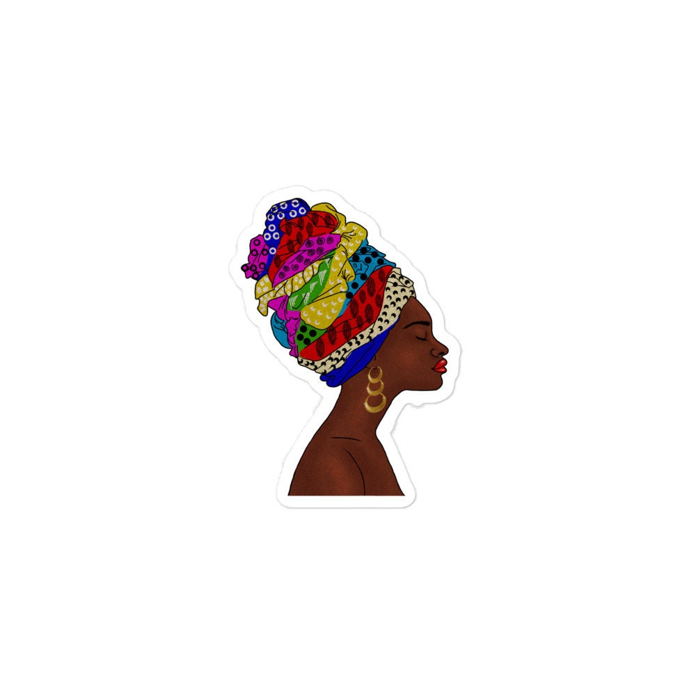 Afro Woman Sticke, African Pattern, Love Africa Bubble-free Stickers - Etsy