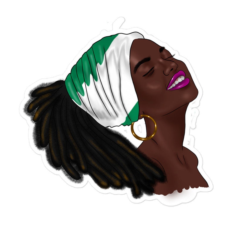 Nigeria Flag Sticker, Proud Nigerian Woman Sticker, African Bubble-free ...