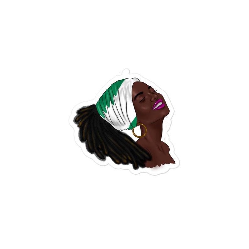 Nigeria Flag Sticker, Proud Nigerian Woman Sticker, African Bubble-free ...