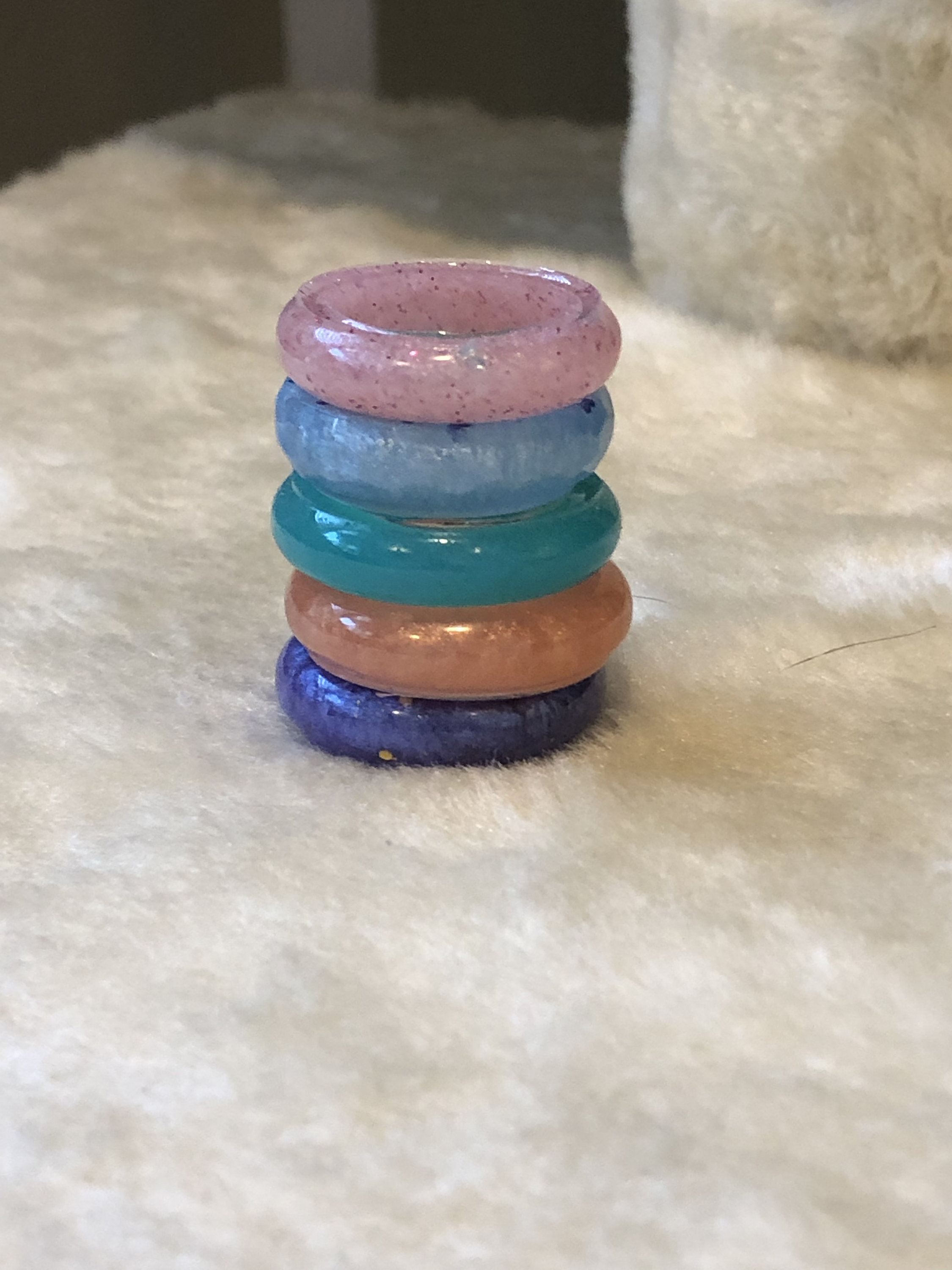 Colorfull 5 pack bubble rings read the discription | Etsy