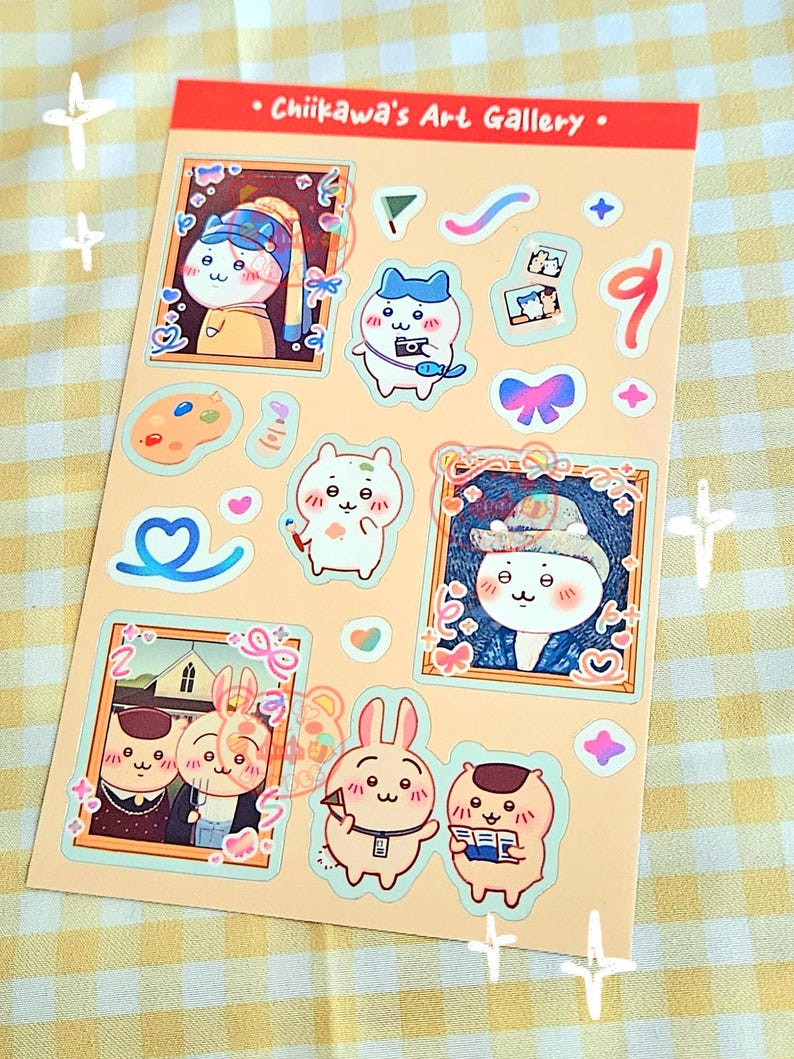 Chiikawa's Art Gallery (kawaii STICKER SHEET) - Etsy