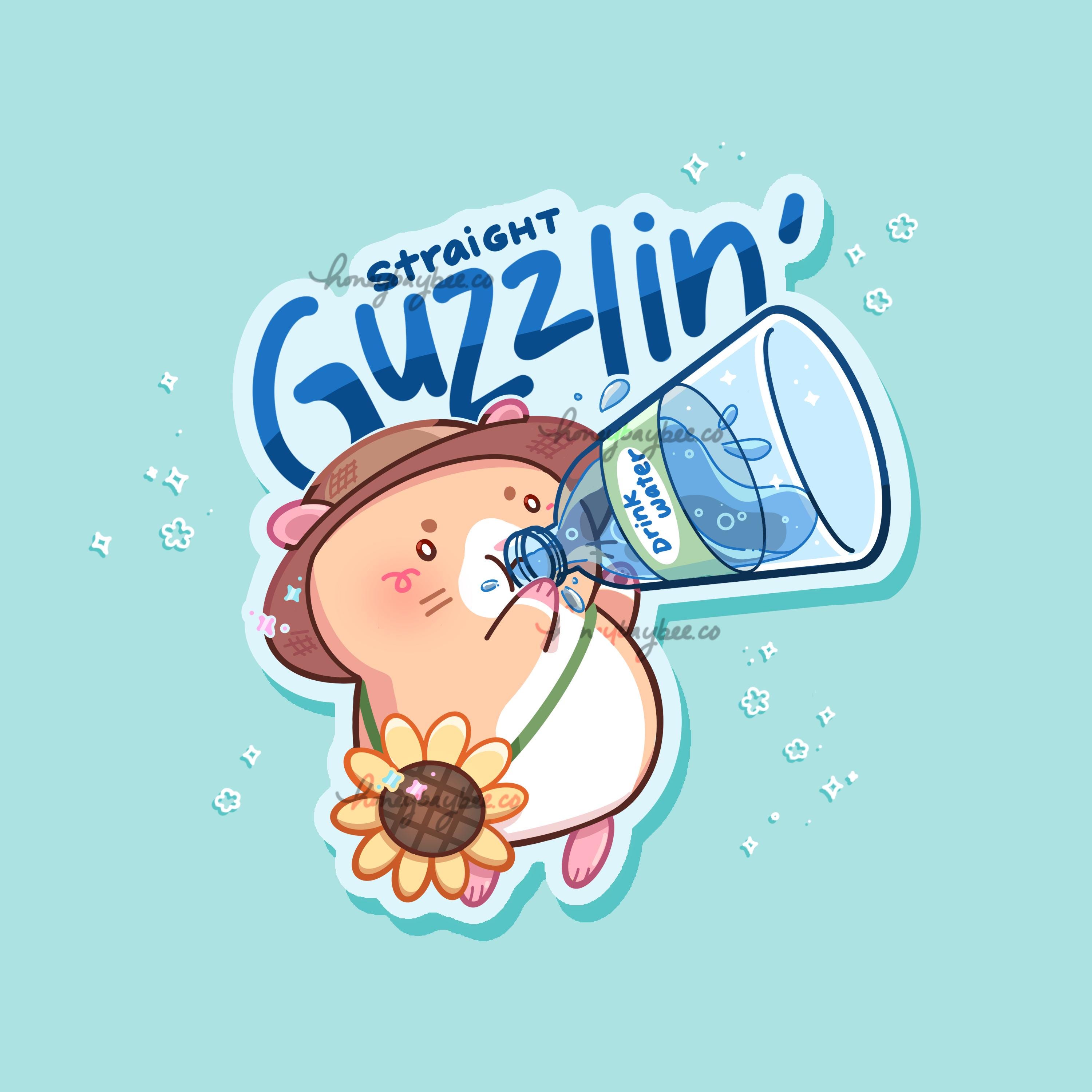 Straight Guzzlin,' Drink Water! - Die-cut Sticker - Etsy