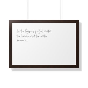Genesis 1:1 KJV Framed Art | in the Beginning Christian Wall Decor ...