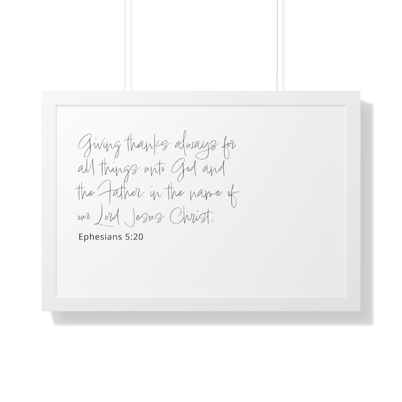 Ephesians 5:20 KJV Christian Wall Art | Give Thanks Bible Verse Print ...