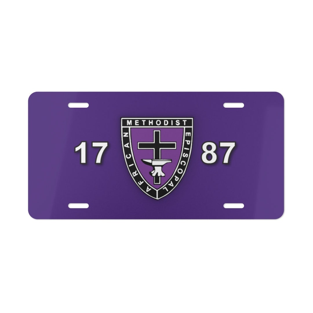 Royal Purple Aluminum License Plate Celebrate African Methodist ...