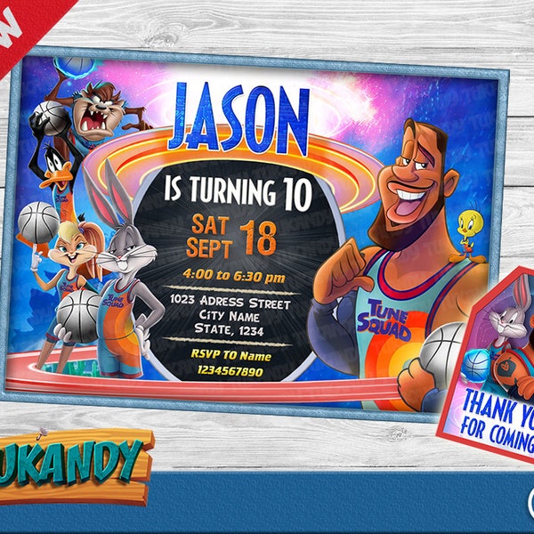 Space Jam Digital Invitation - Etsy