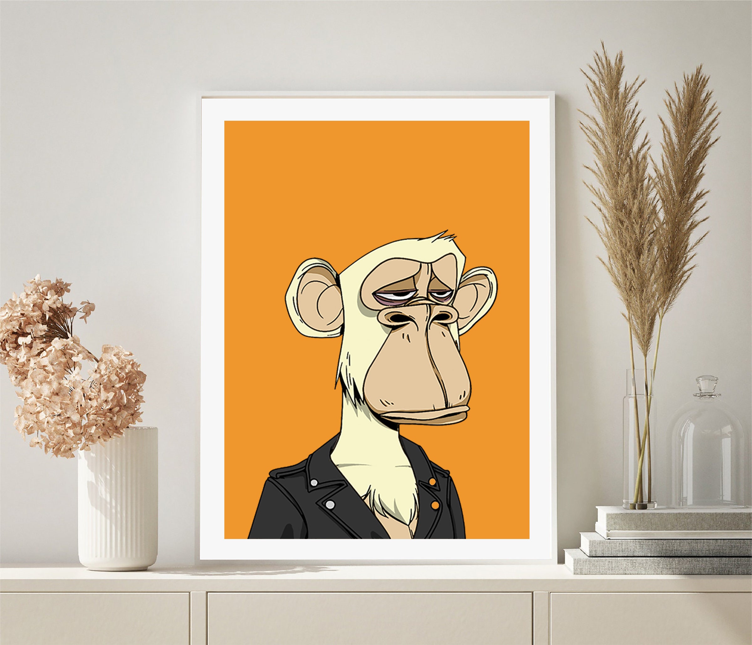 Wall Hangings Home & Living Digital NFT Monkey Profile Art Digital Art ...