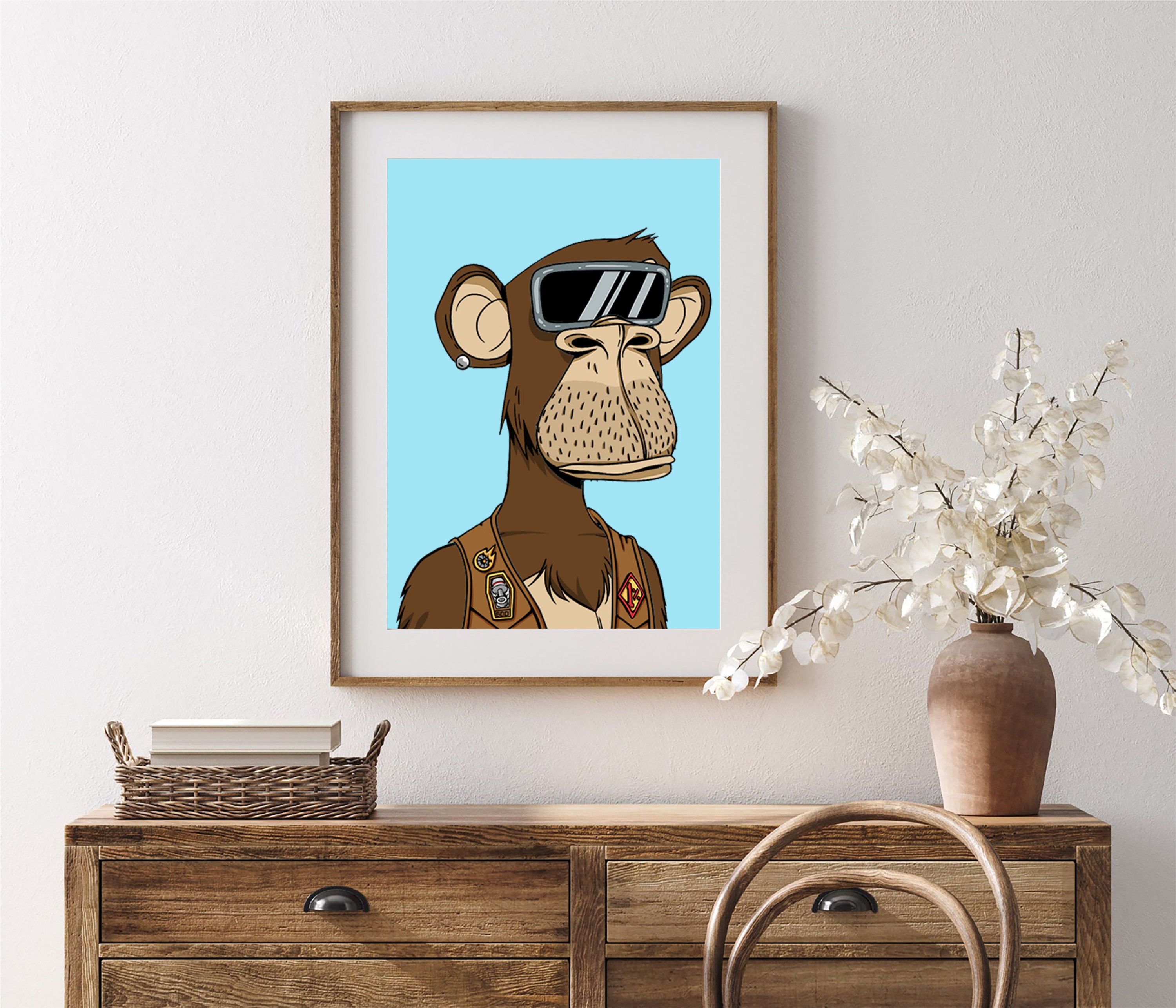 Wall Hangings Home & Living Digital NFT Monkey Profile Art Digital Art ...