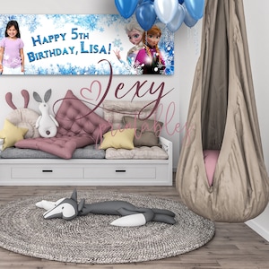 Frozen - Printable Frozen Banner - Personalised Birthday Party Banner ...