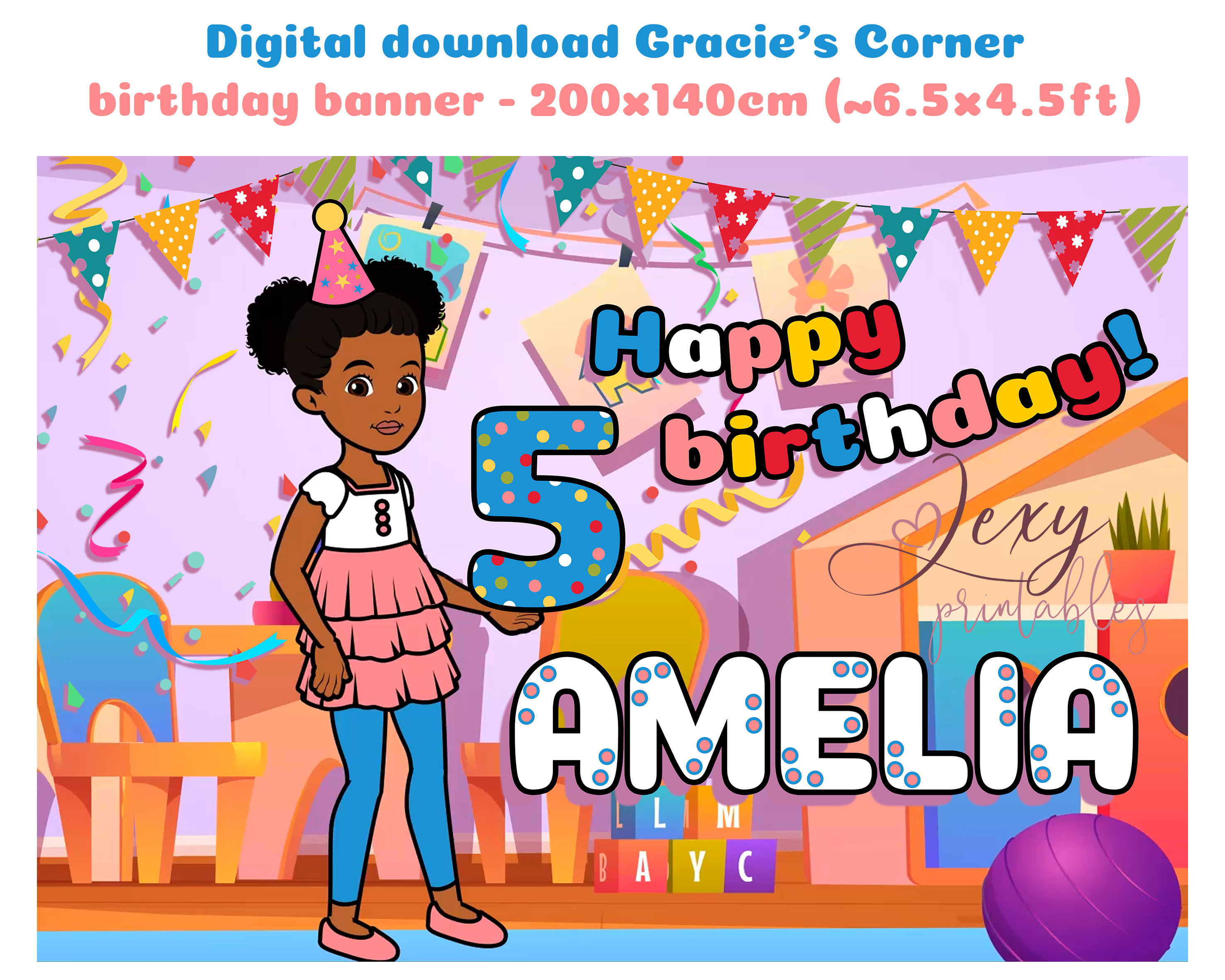 Digital Download Only!!! Gracie’s Corner Birthday Banner - 200x140cm ...