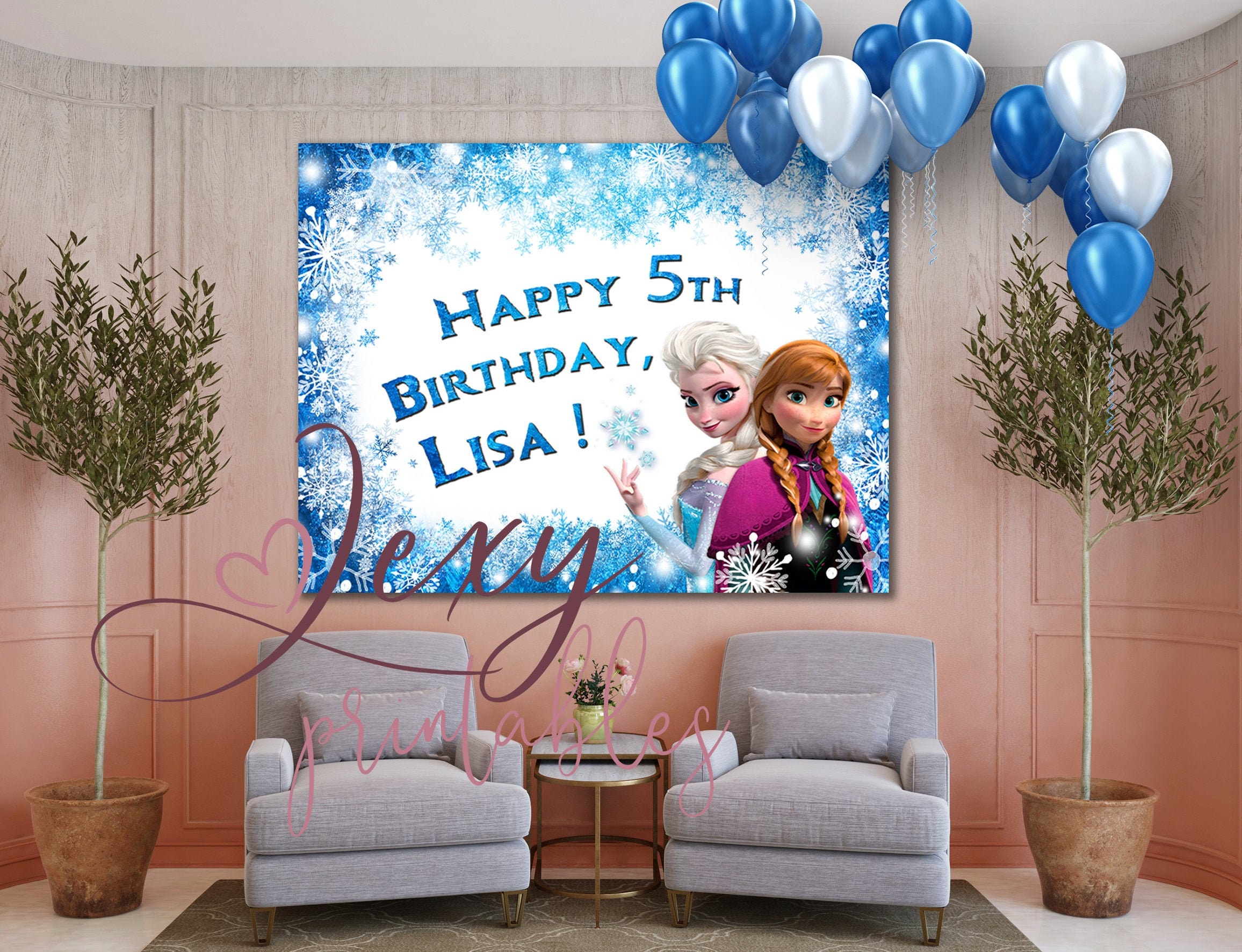Digital Download! Frozen - Printable Frozen Banner - Personalised ...