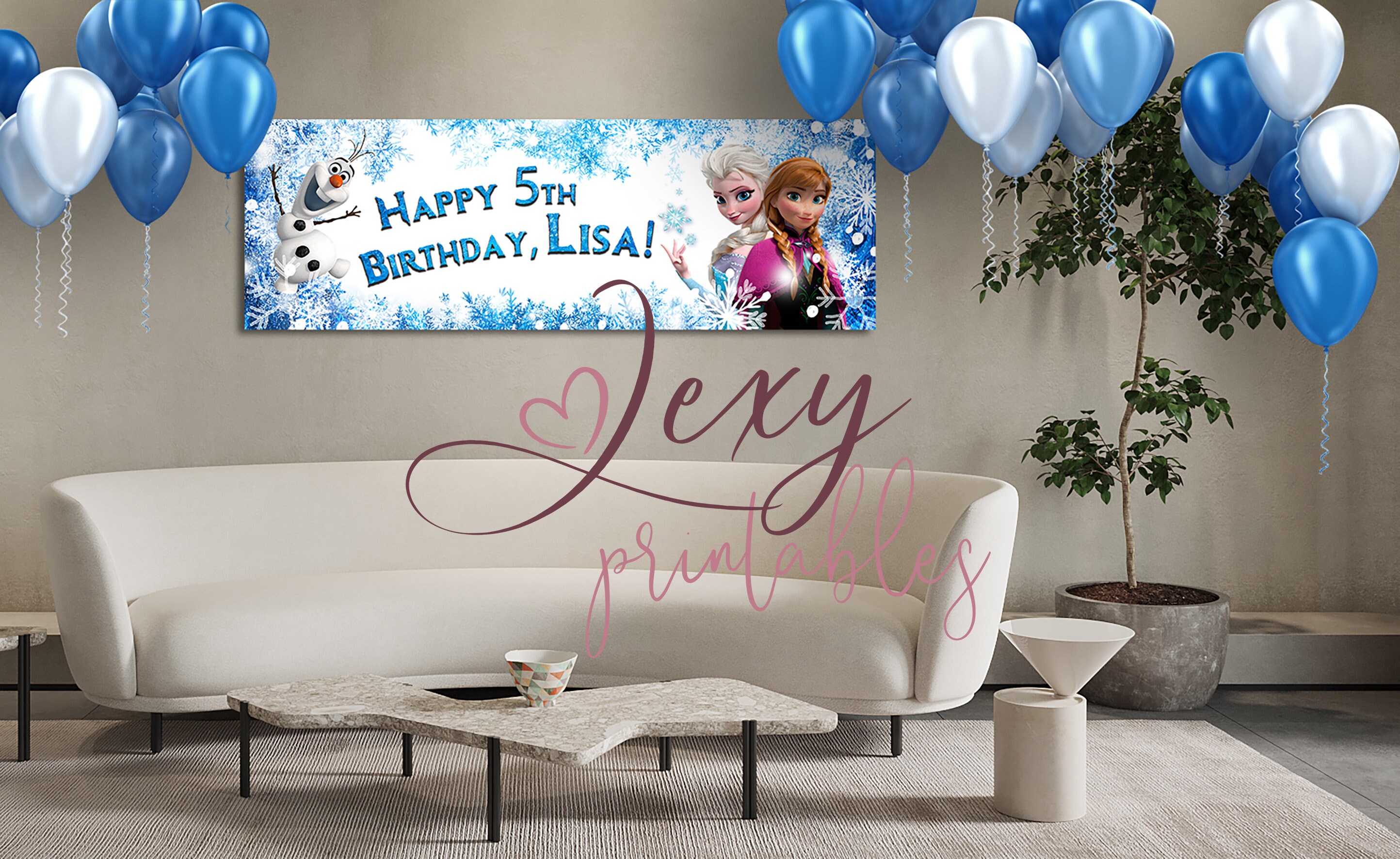 Frozen - Printable Frozen Banner - Personalised Birthday Party Banner ...