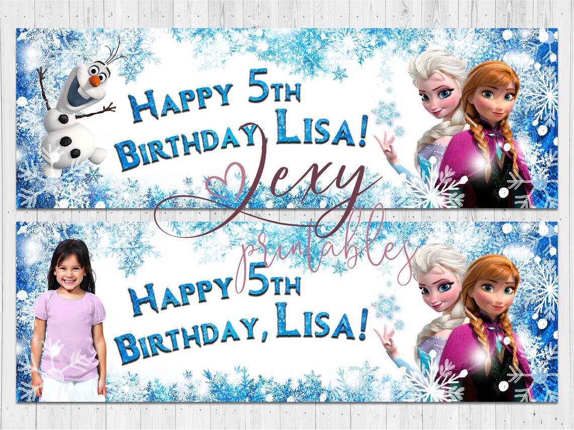 Frozen - Printable Frozen Banner - Personalised Birthday Party Banner ...